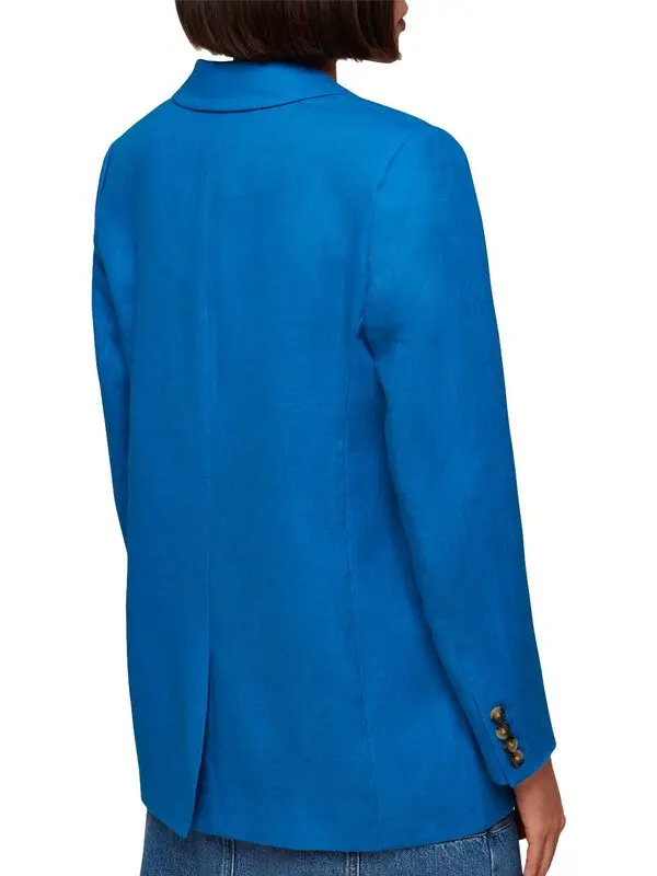 Whistles Lucy Linen Blazer - Blue