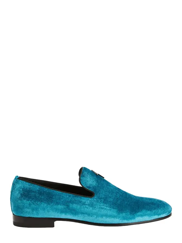 GIUSEPPE ZANOTTI G-flash Velvet Loafers - Blue