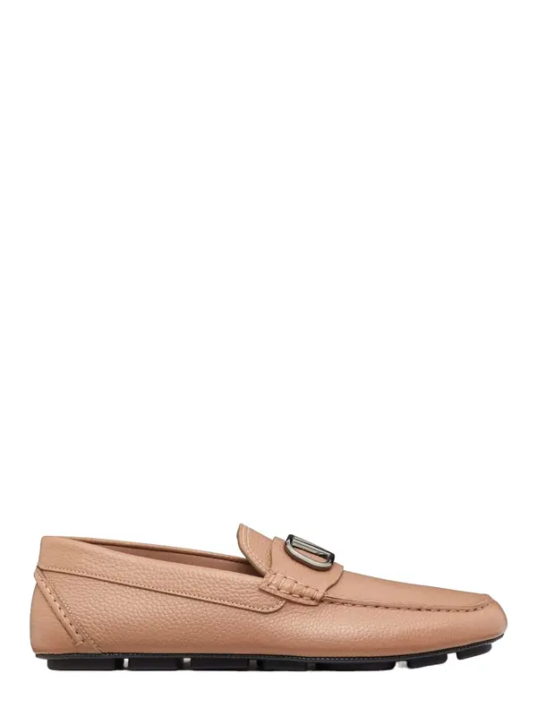 Valentino Garavani Vlogo Signature Leather Driving Shoes - Neutrals