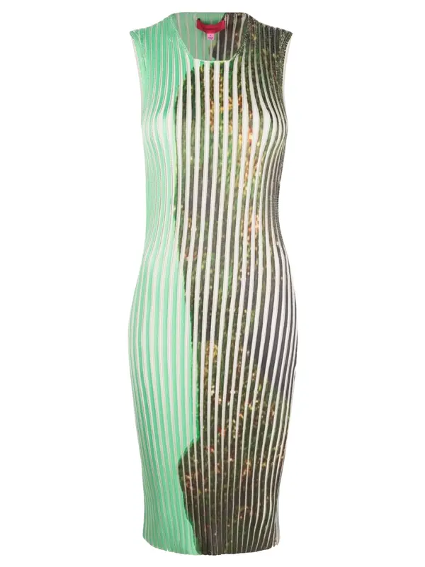 Eckhaus Latta Graphic-print Knit Dress - Green