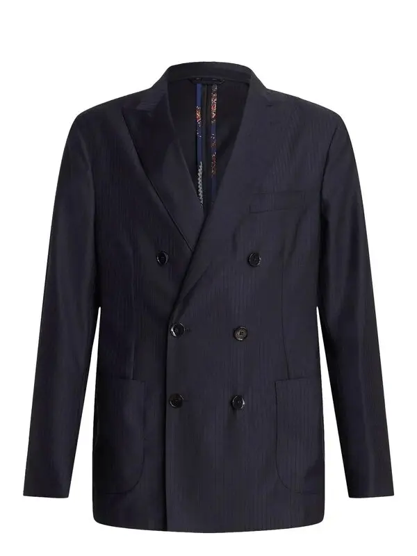 Etro Pinstripe-pattern Double-breasted Blazer - Black