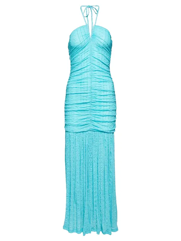 GANNI Halterneck Maxi Dress - Blue