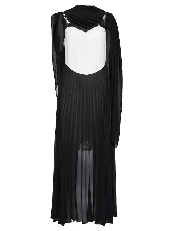 CHRISTOPHER KANE Mrs Robinson Lac-trimmed Midi Dress With Cape - Black