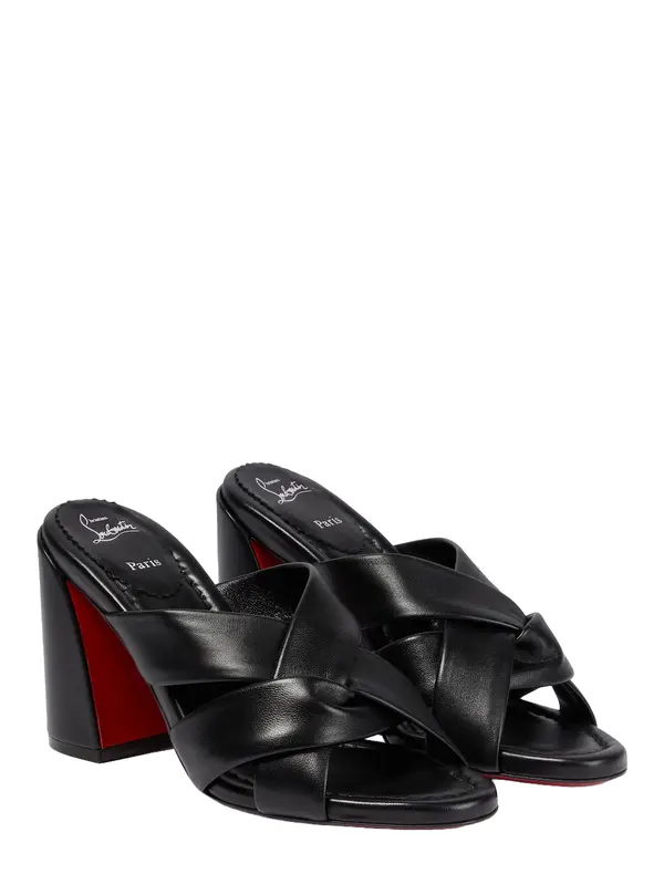 CHRISTIAN LOUBOUTIN Dispo Club Leather Mules - Black
