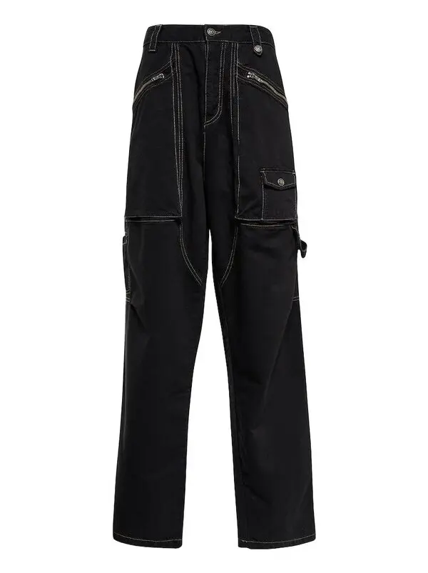 Isabel Marant Étoile Paciane Wide-leg Cargo Jeans - Black