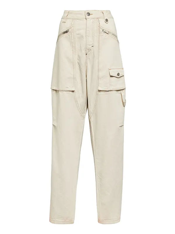 Isabel Marant Paciane Wide-leg Cargo Jeans - Neutrals
