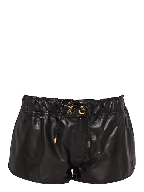 TOM FORD Leather Micro Shorts - Black