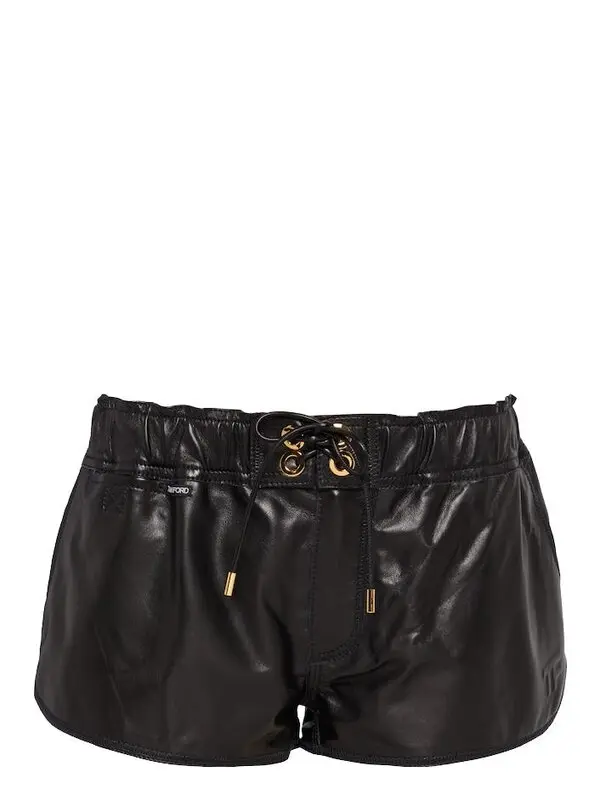TOM FORD Leather Micro Shorts - Black