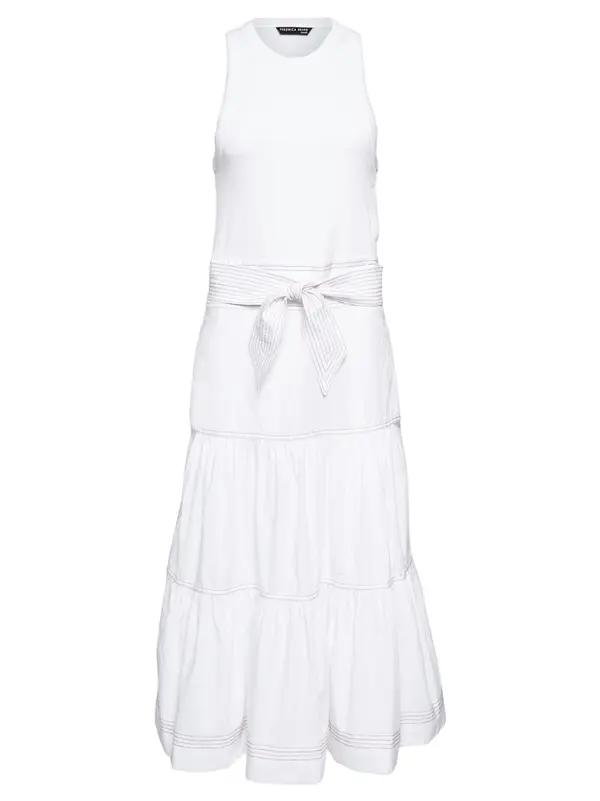 Veronica Beard Austyn Cotton-blend Midi Dress - White