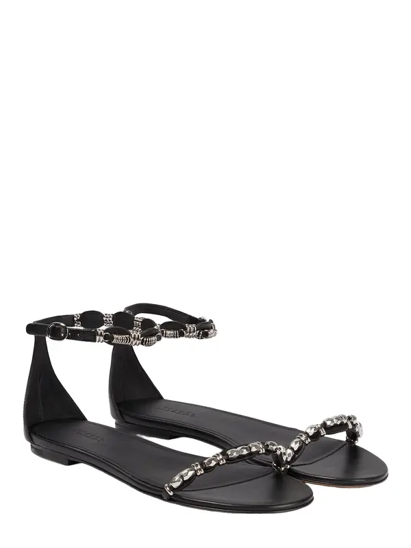 Isabel Marant Embellished Leather Sandals - Black