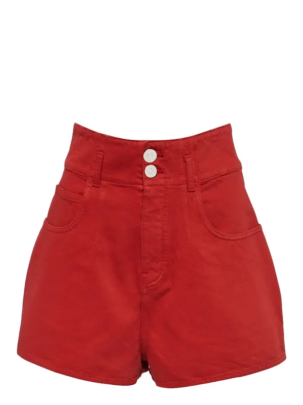 Alaïa High-rise Cotton Shorts - Red