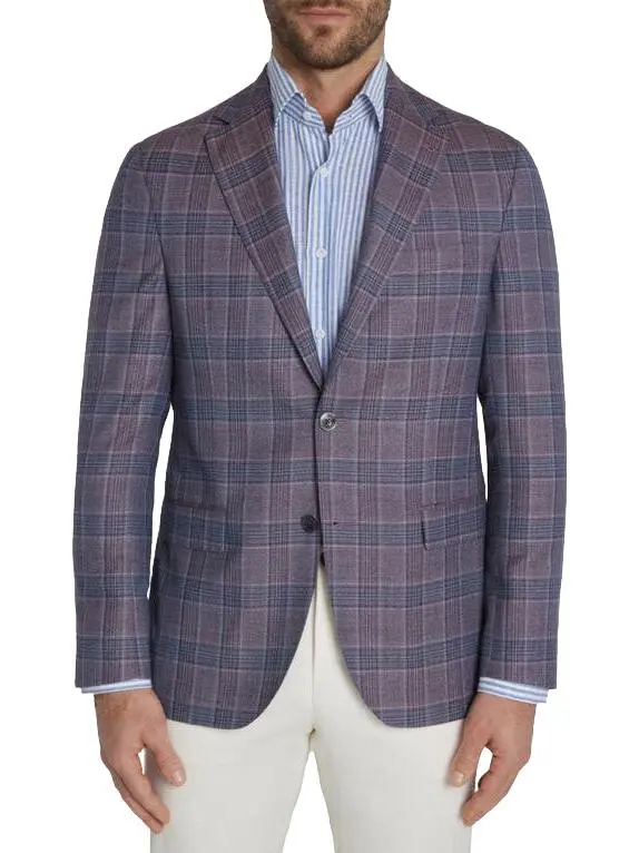 JACK VICTOR Midland Plaid Wool Sport Coat - Purple