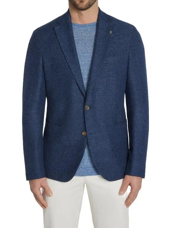 JACK VICTOR Hampton Solid Knit Sport Coat - Medium Blue