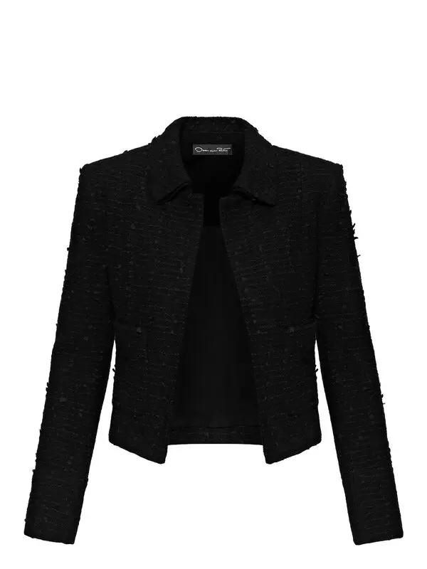 Oscar De La Renta Boucle Tweed Jacket - Black