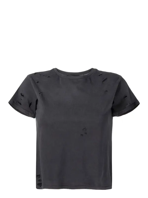 Cynthia Rowley Punch-hole Detailing T-shirt - Black