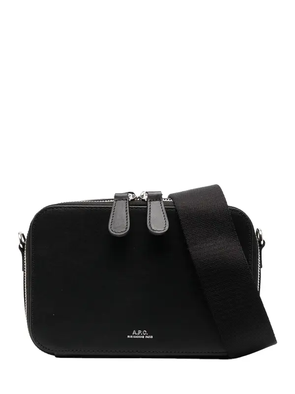A.p.c. Leather Messenger Bag - Black