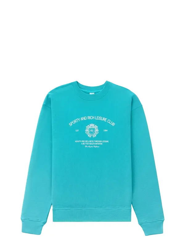 SPORTY & RICH Slogan-print Crewneck Sweatshirt - Blue