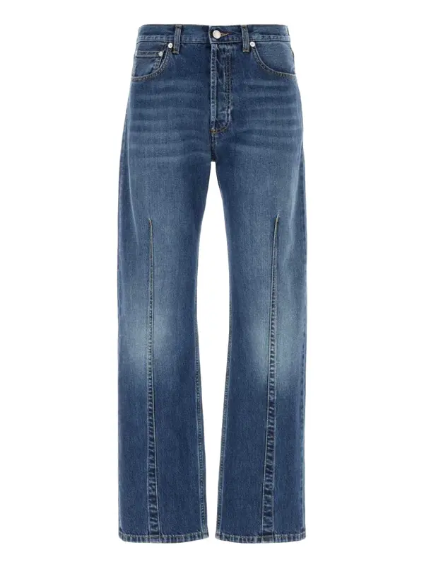 Alexander McQueen Dart-detail Straight-leg Jeans - Blue