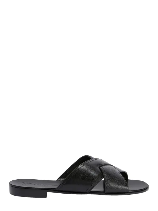 GIUSEPPE ZANOTTI Flavio Leather Sandals - Black