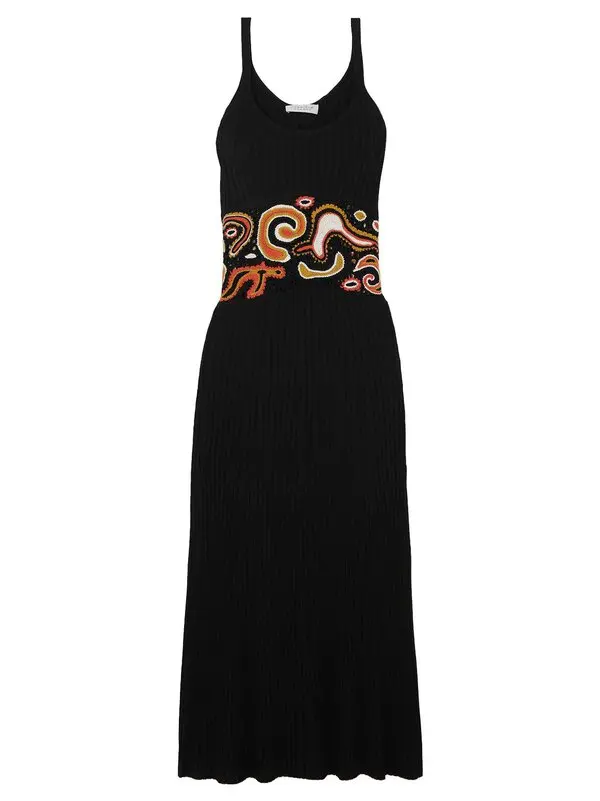 Gabriela Hearst Mila Crochet-paneled Maxi Dress - Black