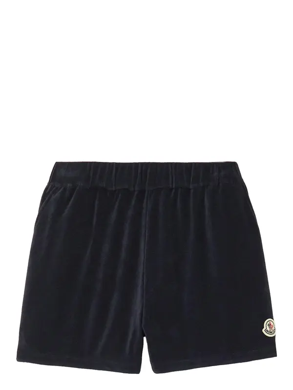 Moncler Cotton-blend Terry Shorts - Blue