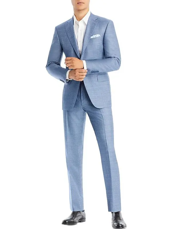 Canali Siena Classic Fit Sharkskin Suit - Light Blue