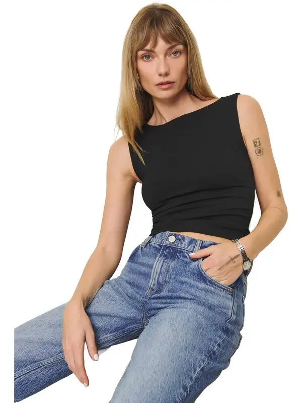 REFORMATION Dusk Knit Top - Black