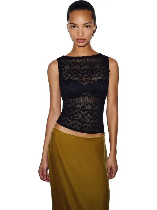 REFORMATION Dusk Knit Top - Black