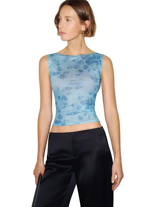REFORMATION Dusk Knit Top - Blue