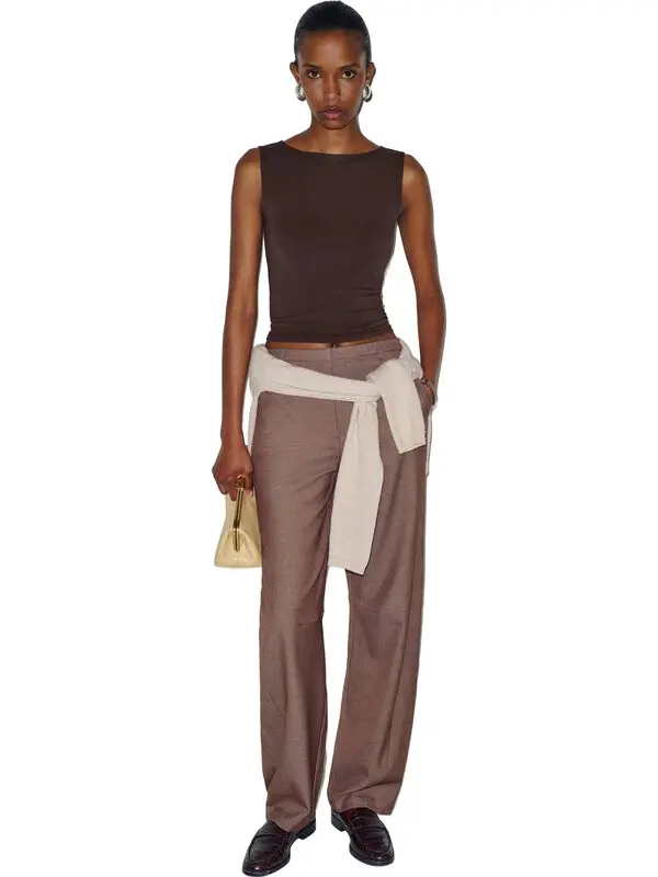 REFORMATION Dusk Knit Top - Brown