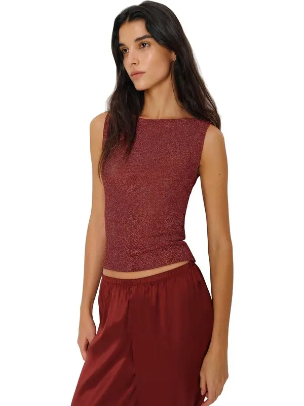 REFORMATION Dusk Knit Top - Red