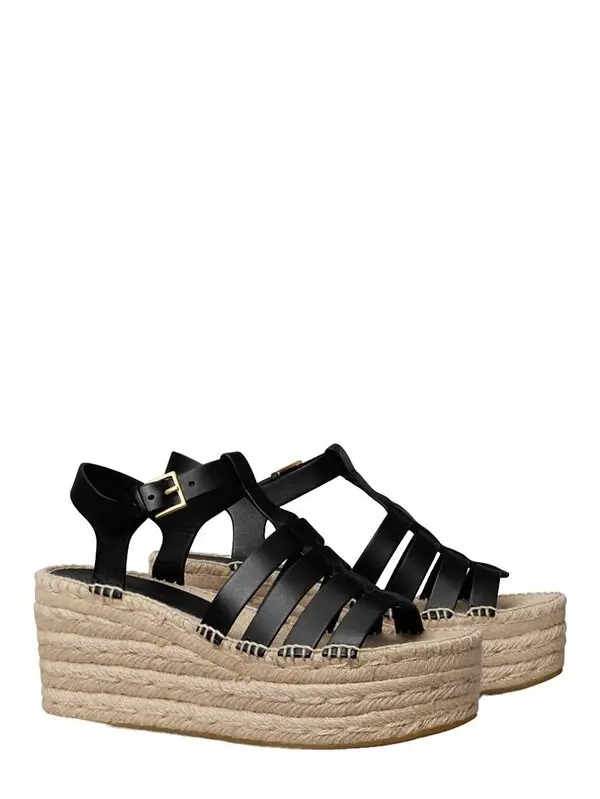 Tory Burch Fisherman Espadrille Wedge - Perfect Black