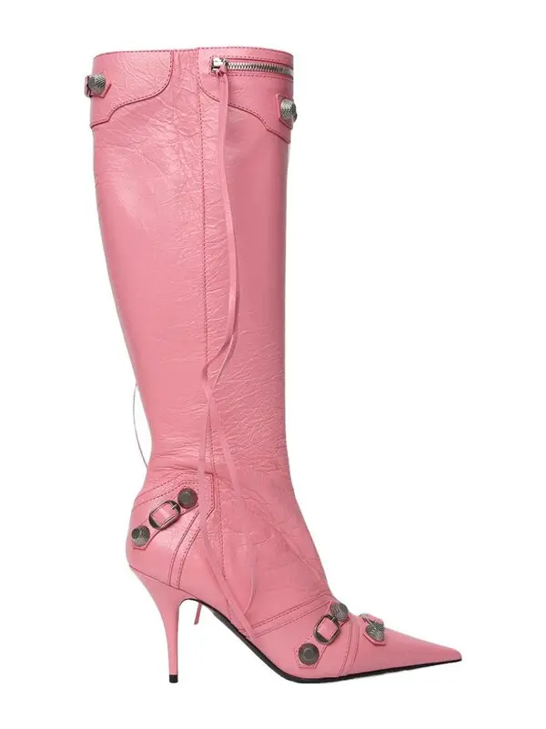 Balenciaga Tall Cagole High Heel Boots - Pink