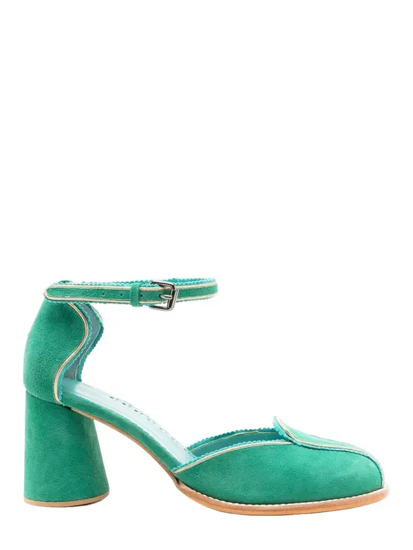 STUDIO CHOFAKIAN Noell 65mm Suede Pumps - Green