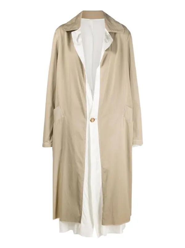 EDWARD CUMING Layered Single-breasted Coat - Neutrals