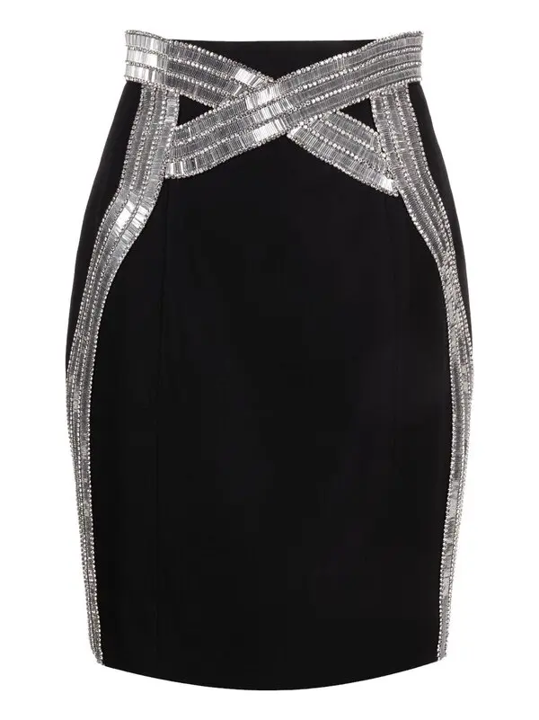 Balmain Sequin-embellished Pencil Skirt - Black