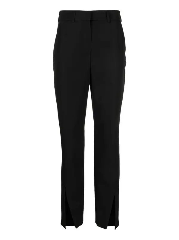 Balmain Slit-detail Wool Trousers - Black