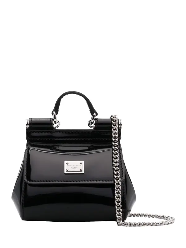 Dolce & Gabbana Logo-plaque Leather Mini Bag - Black