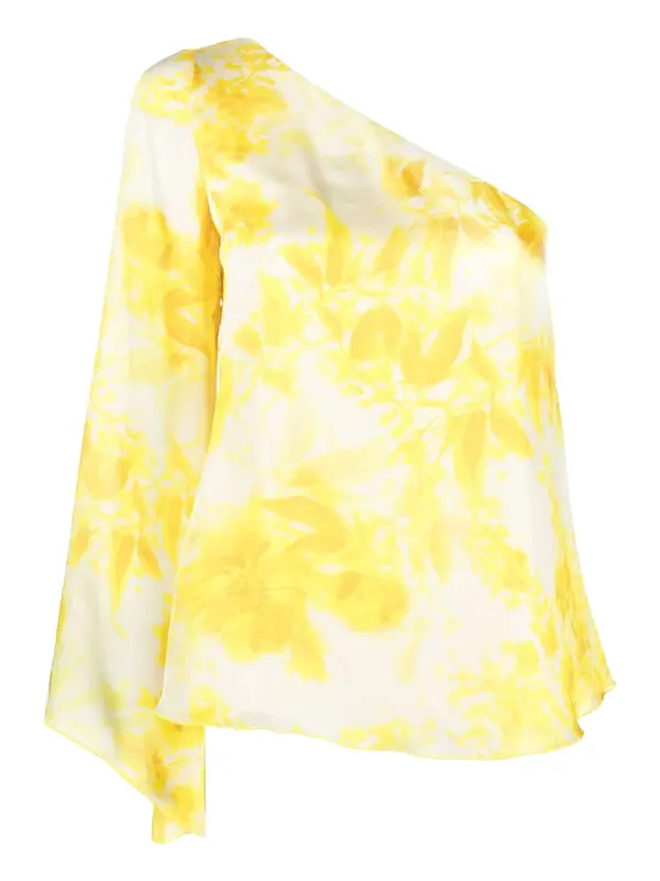 Liu Jo One-sleeve Floral-print Blouse - Yellow