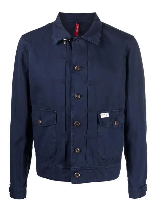 FAY Logo-patch Shirt Jacket - Blue