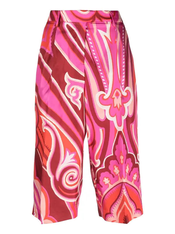 Etro Graphic-print Knee-length Shorts - Pink