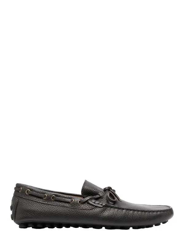 DOUCAL'S Lace-up Leather Loafers - Brown