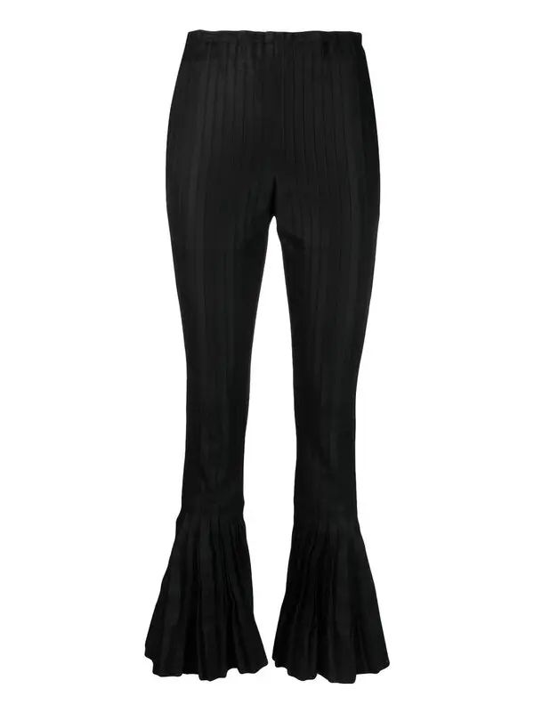 Sacai Pleated Flared Trousers - Black