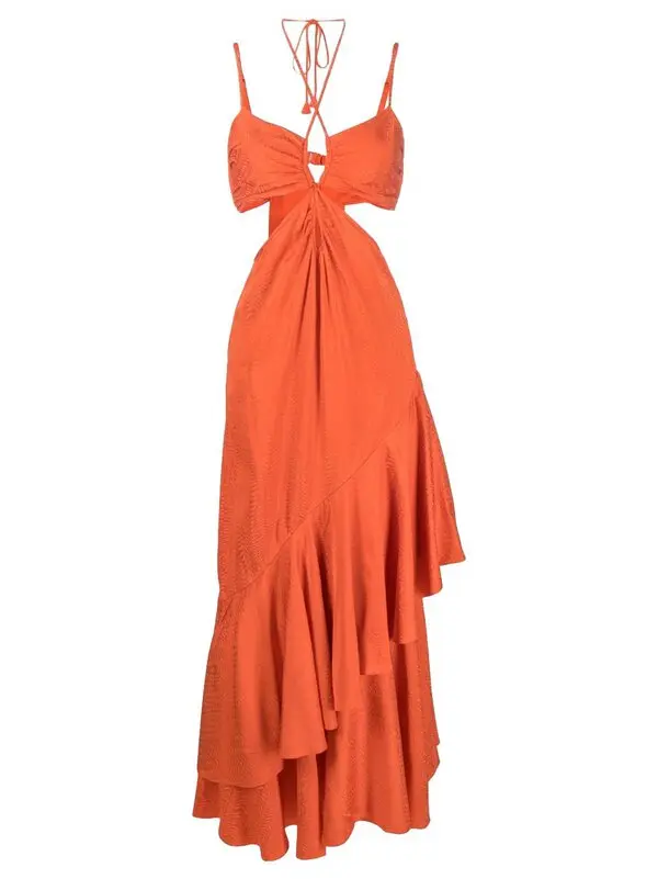 Johanna Ortiz Cut-out Dress - Orange