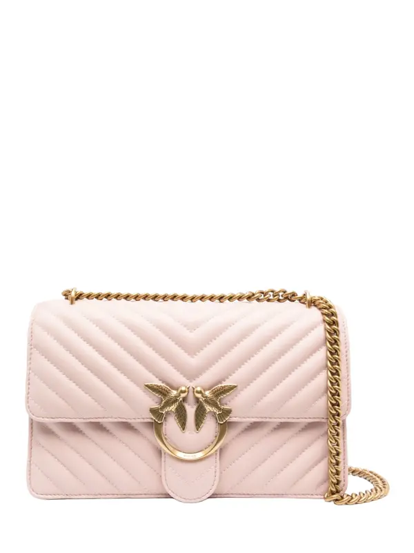 Pinko Love Birds Leather Crossbody Bag - Pink