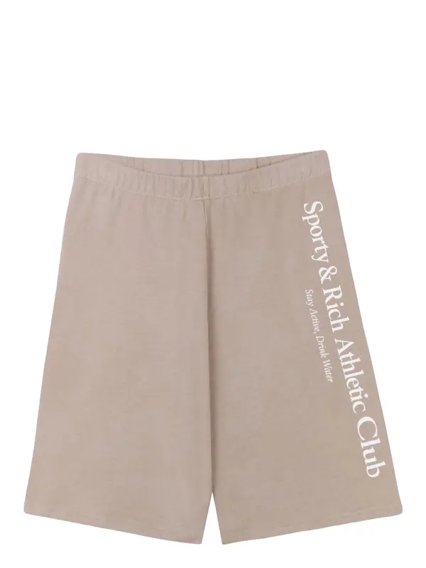 SPORTY & RICH Athletic Club Biker Shorts - Neutrals