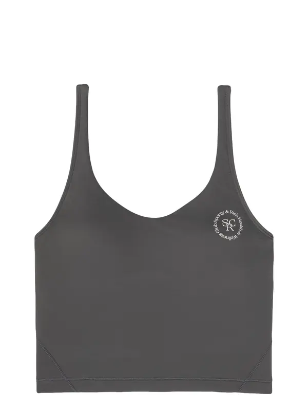 SPORTY & RICH Logo-print Cropped Top - Grey