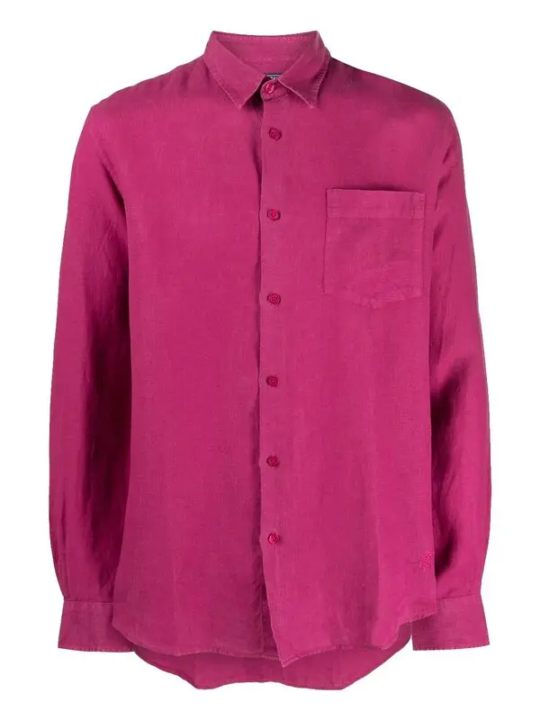 Vilebrequin Caroubis Long-sleeved Linen Shirt - Pink