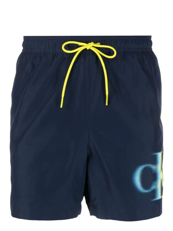 Calvin Klein Logo-print Swim Shorts - Blue