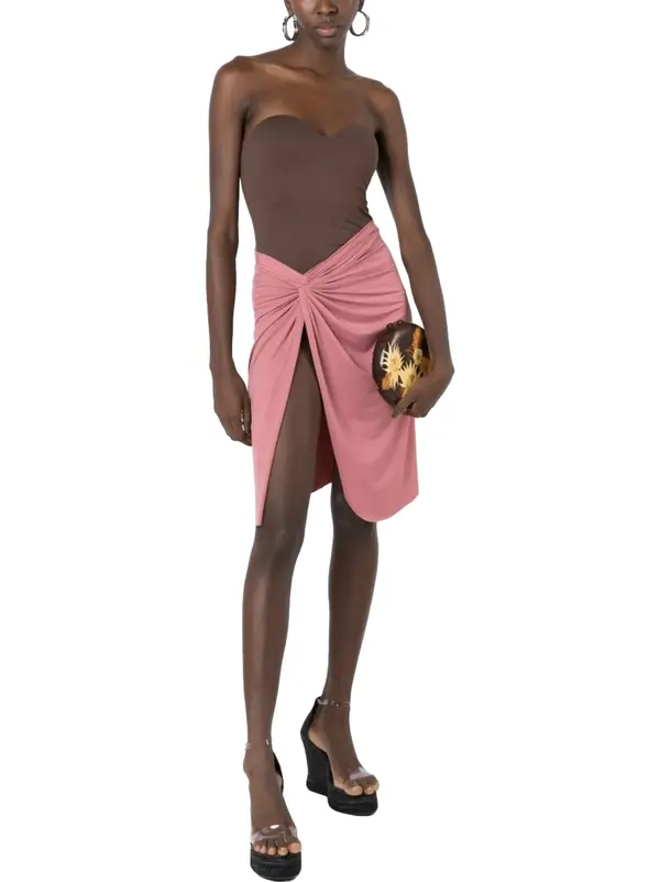 AMIR SLAMA Asymmetric Gathered Skirt - Pink